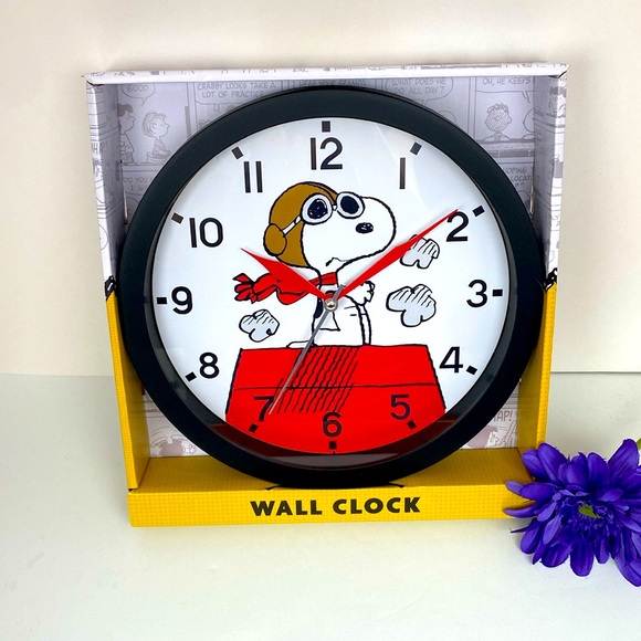 Peanuts | Wall Decor | Snoopy Clock Red Baron Wall Clock Nwt Peanuts ...
